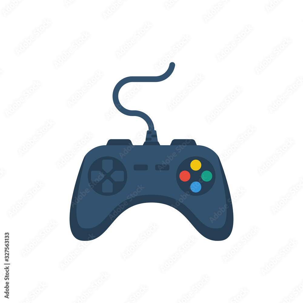 Joystick flat icon. Playing online. Gamepad cartoon icon. Game controller. Cybersport concept ...