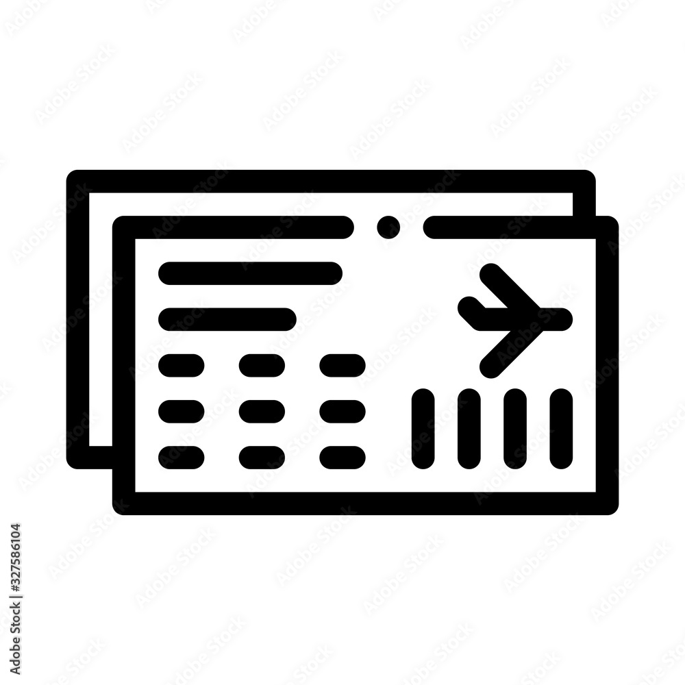 Стоковое векторное изображение «Airline Ticket Boarding Pass Icon Thin ...