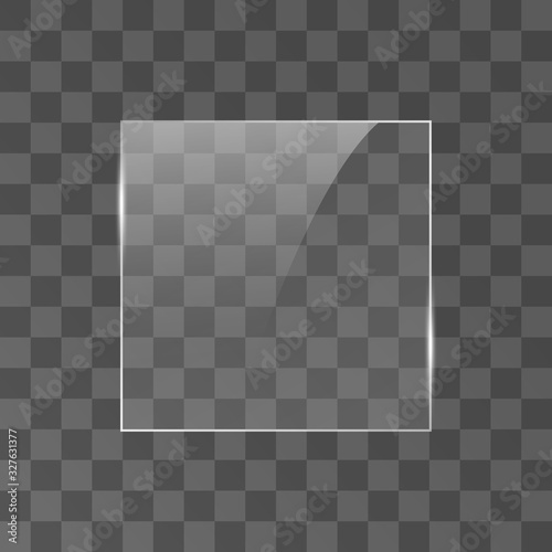 The texture of square glass plate, mirror, windows. Light effect for a ...