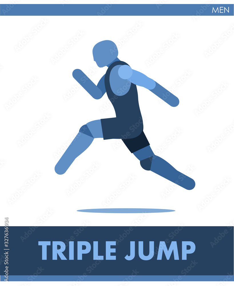 Стоковое векторное изображение «Triple jump pictogram. Man competes in ...