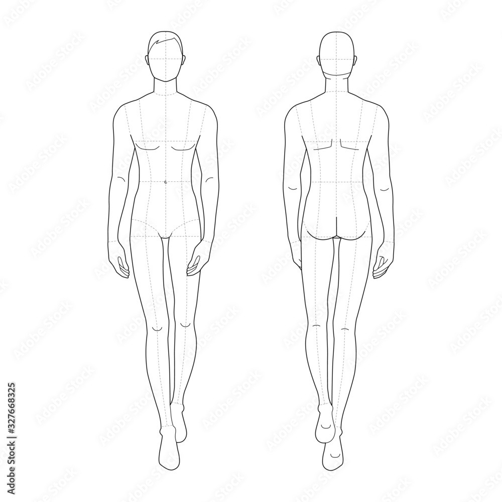 Fashion template of walking men. Stock Vector | Adobe Stock