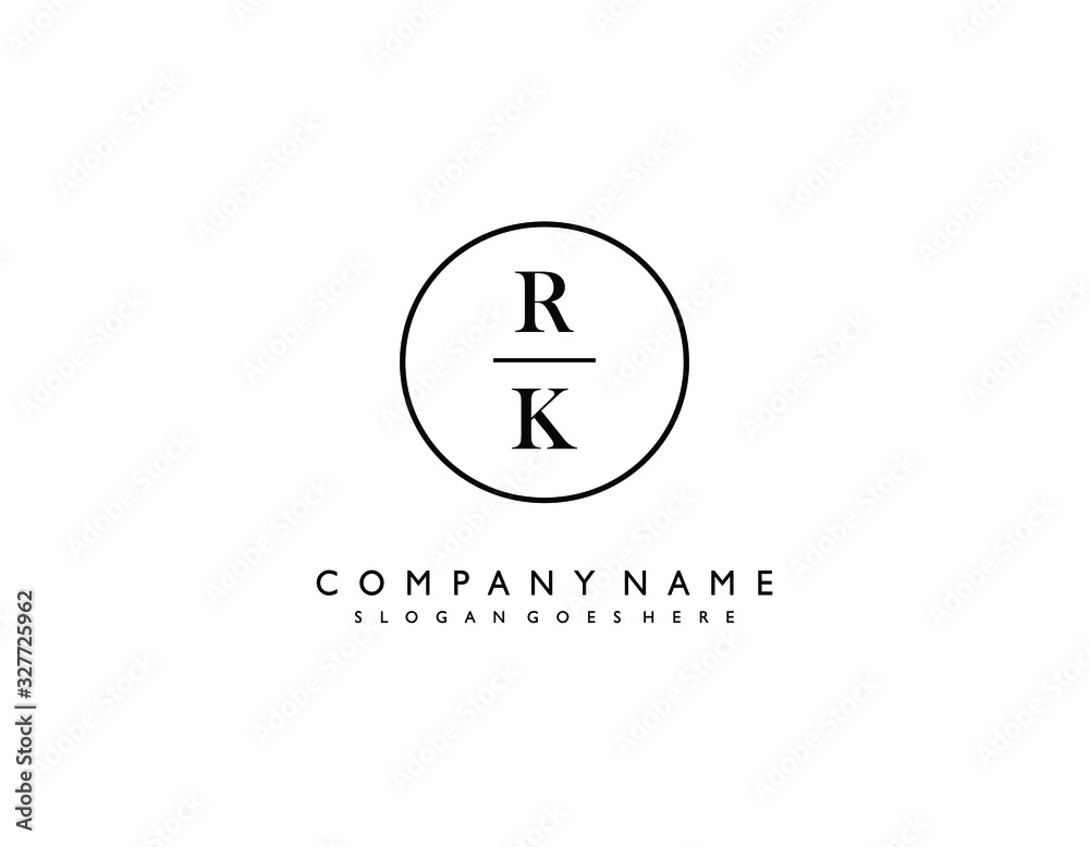 RK initial letter elegant handwriting logo collection Stock Vector ...