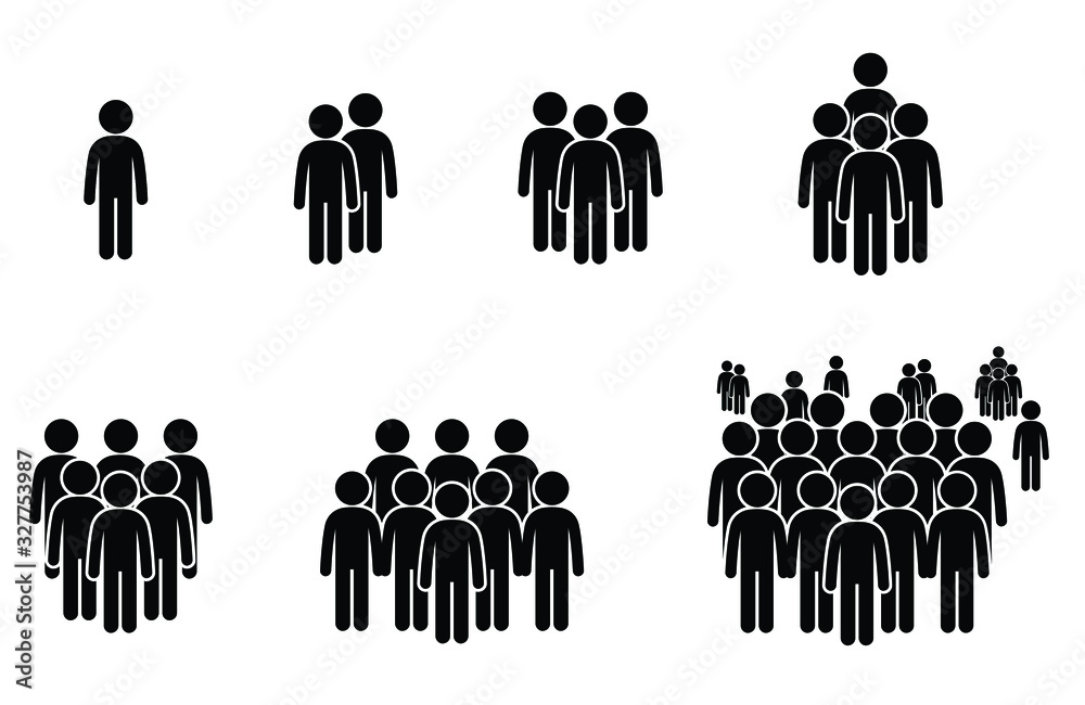 People icons stick figure group, community and social Stock Vector ...