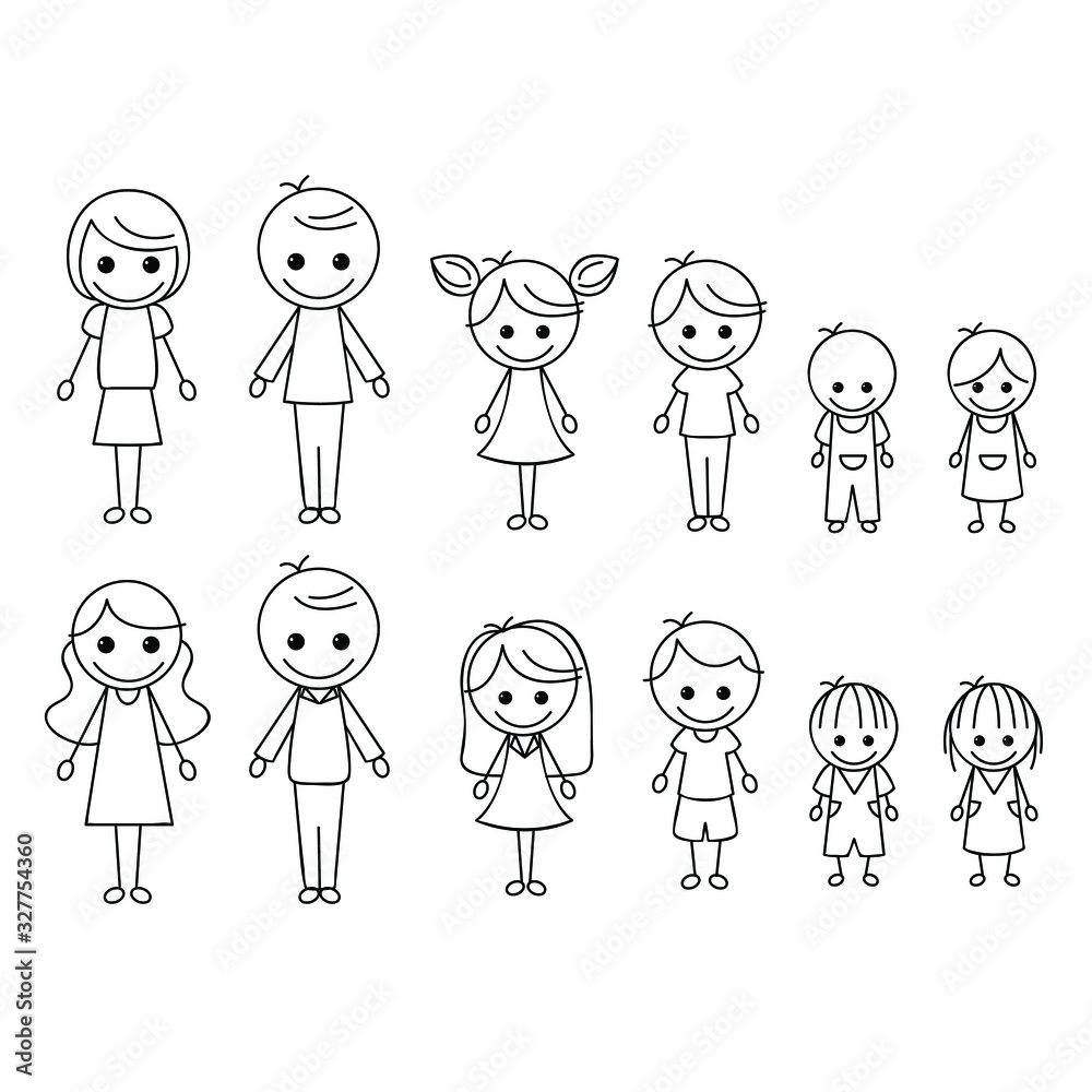 Son And Daughter Stick Figures