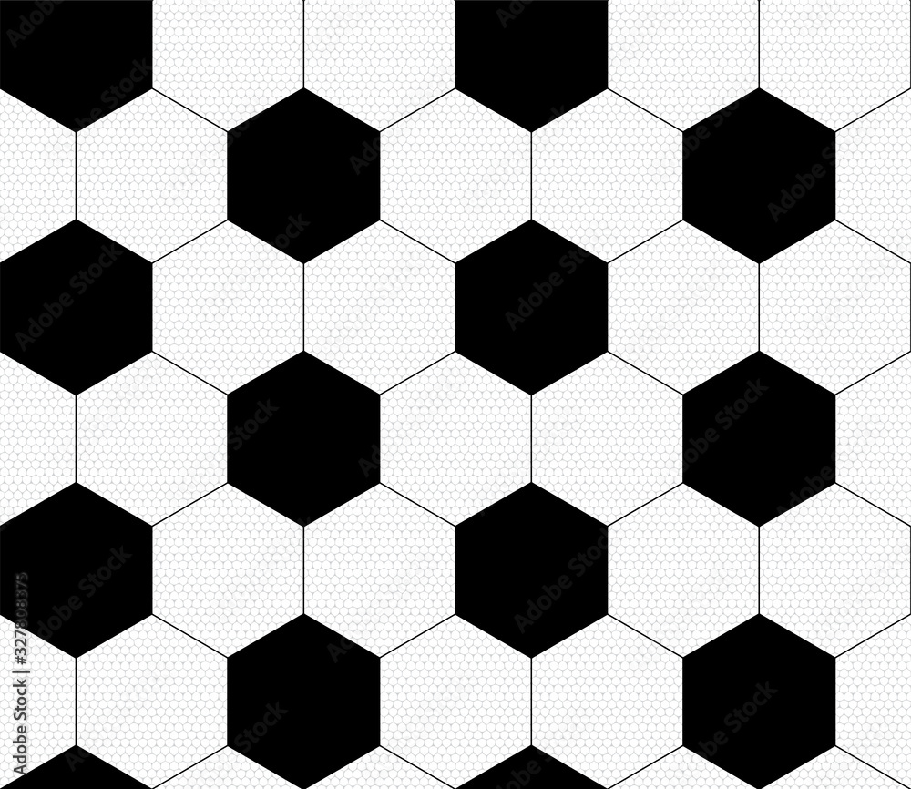 Soccer ball, black and white. Vector seamless pattern. Sport template ...