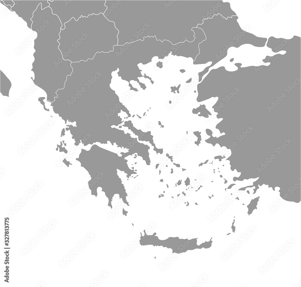 Vector modern illustration. Simplified map of Greece (Hellenic Republic ...