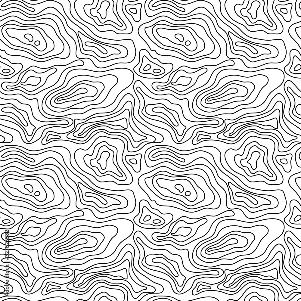 Seamless pattern. Abstract Topographic map, lines and contours ...