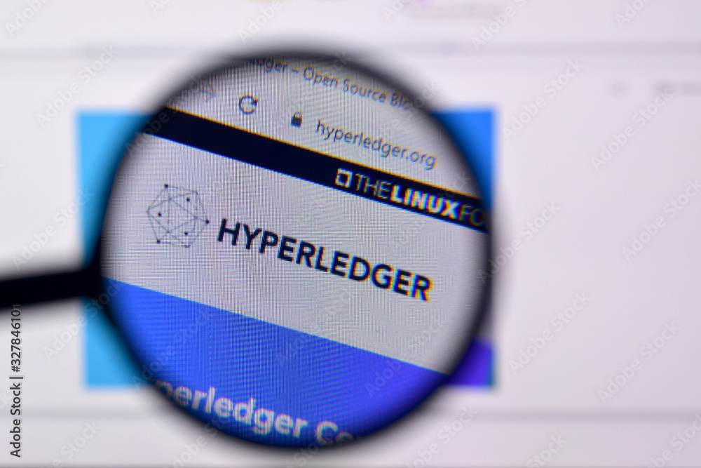 Homepage of hyper ledger website on the display of PC, url ...