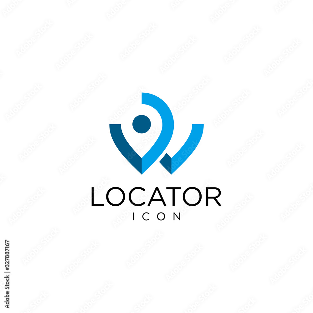 Simple logo design of location and map with clean background - EPS10 ...