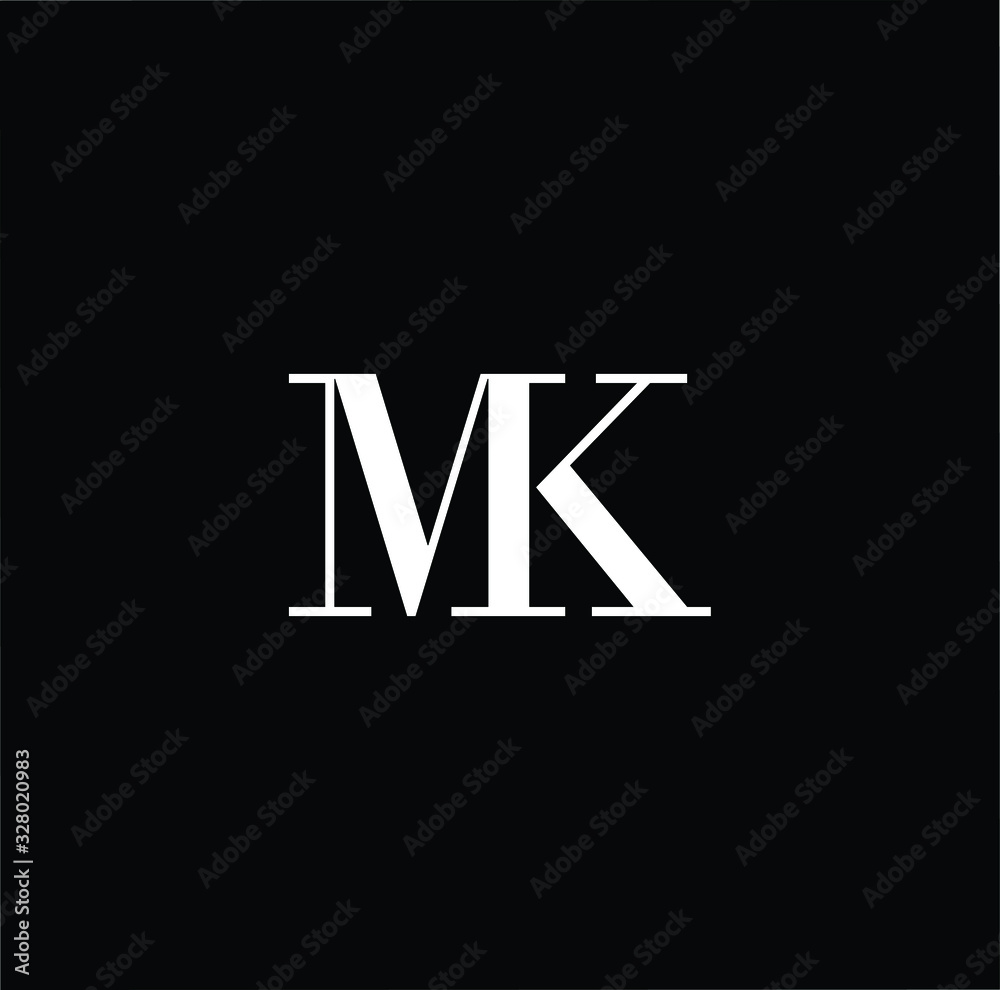 Initial based modern and minimal Logo. MK KM letter trendy fonts ...