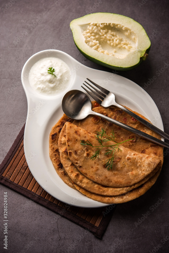Raw Papaya Paratha or Papita ke Parathe made using Made using papaya ...