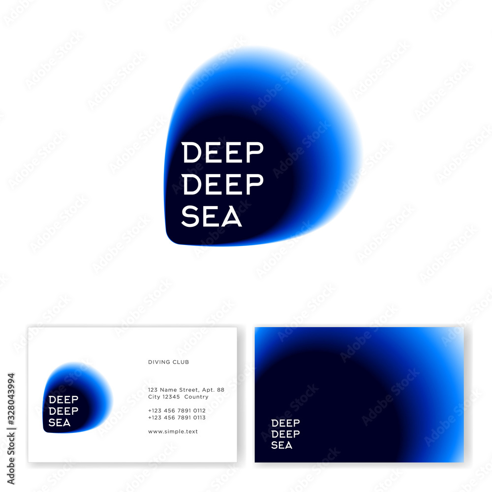 Deep Deep Sea logo. Sea Travel club logo. Blue Hole emblem. Diving ...