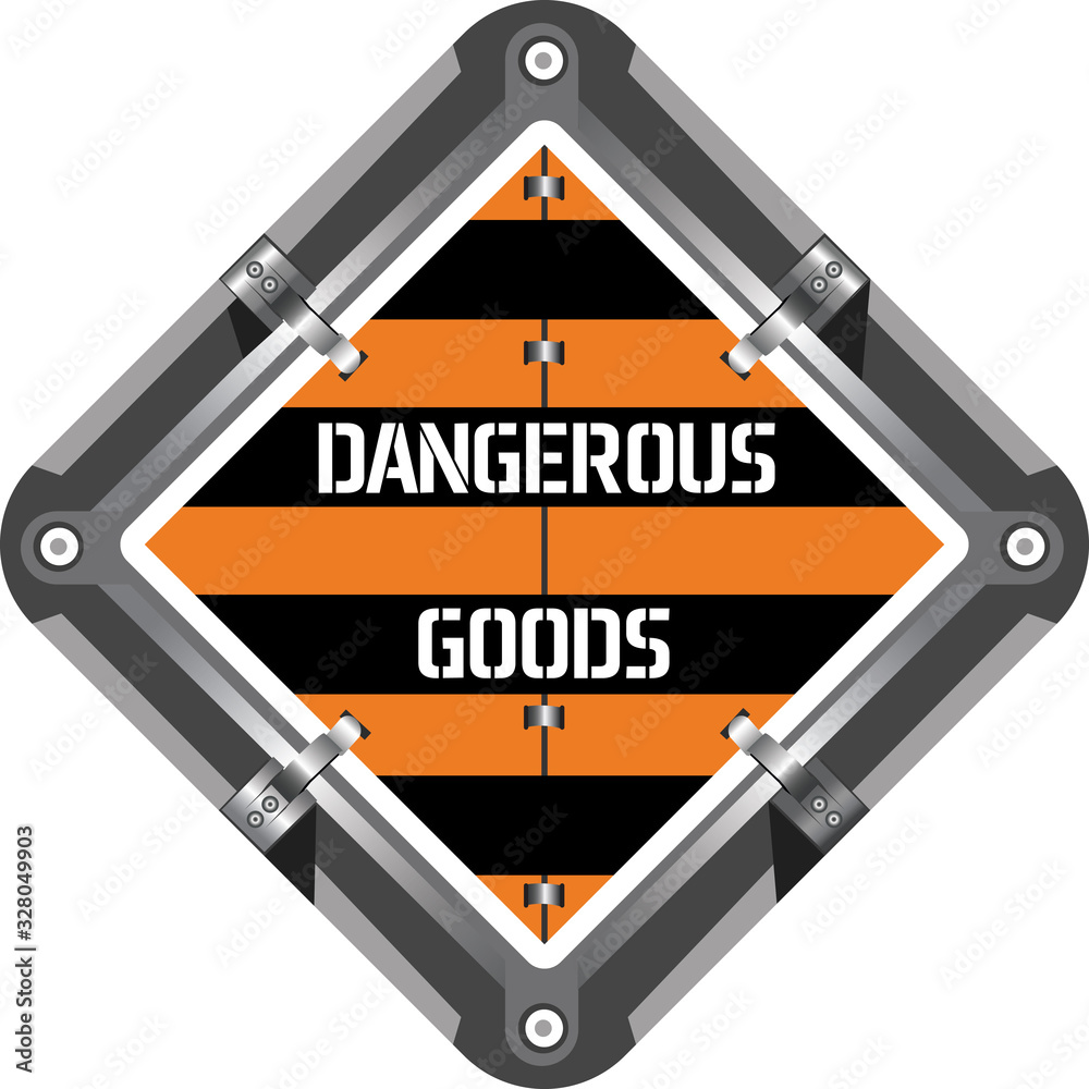Dangerous cargo sign. Marking of transport and transported goods with ...