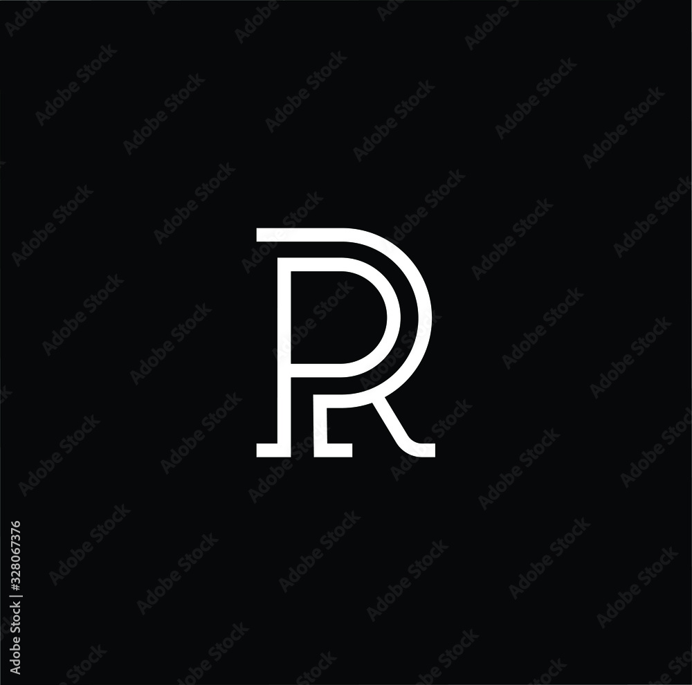 Initial based modern and minimal Logo. PR RP letter trendy fonts ...