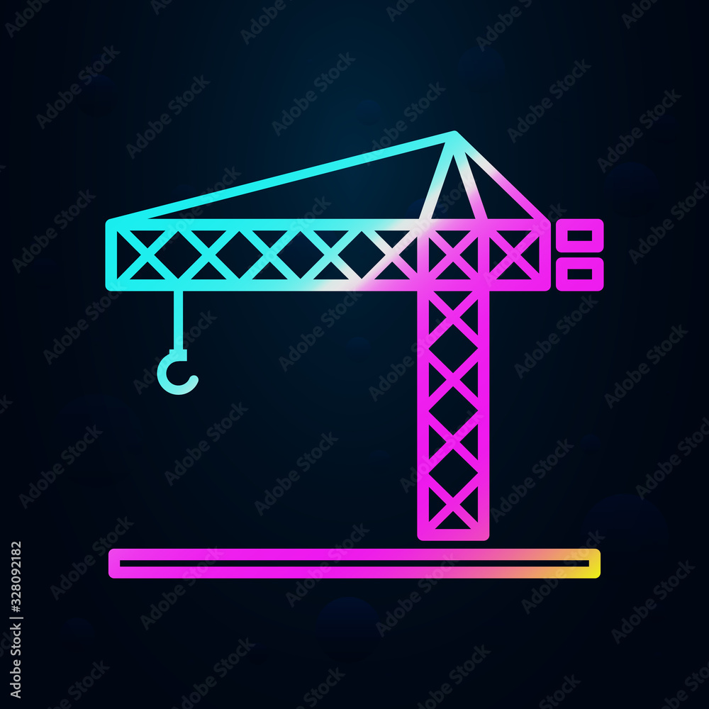 loading crane in nolan style icon. Simple thin line, outline vector of ...