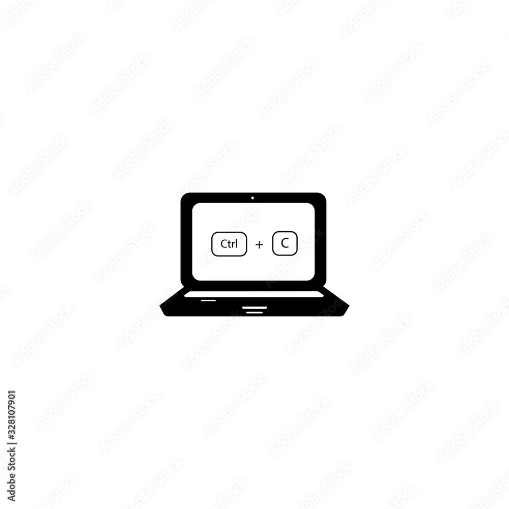 Laptop and control keys plus C on screen sign eps ten Stock Vector ...