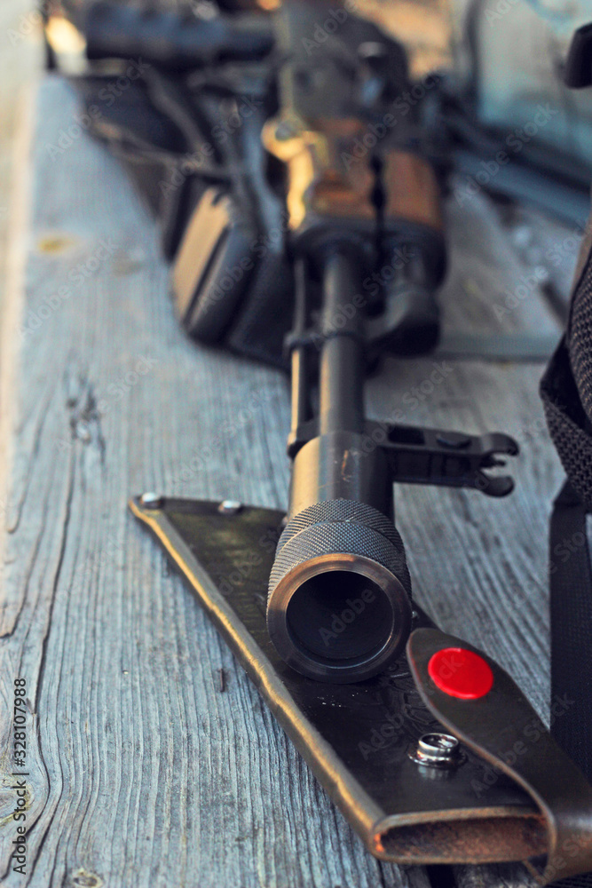Russian assault rifle AK-74. The model mass-dimensional Kalashnikov ...