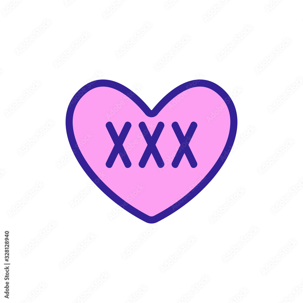 Adult Video Icon Vector Thin Line Sign Isolated Contour Symbol