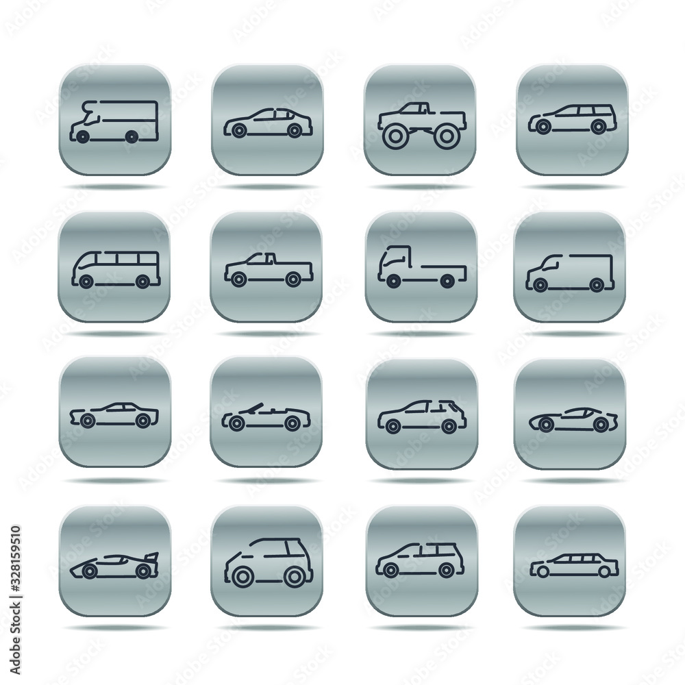 simple car set icon template color editable. car pack symbol vector ...