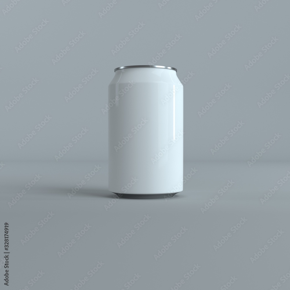 Aluminium beer, coke and slim soda can mock up blank template. 3D ...