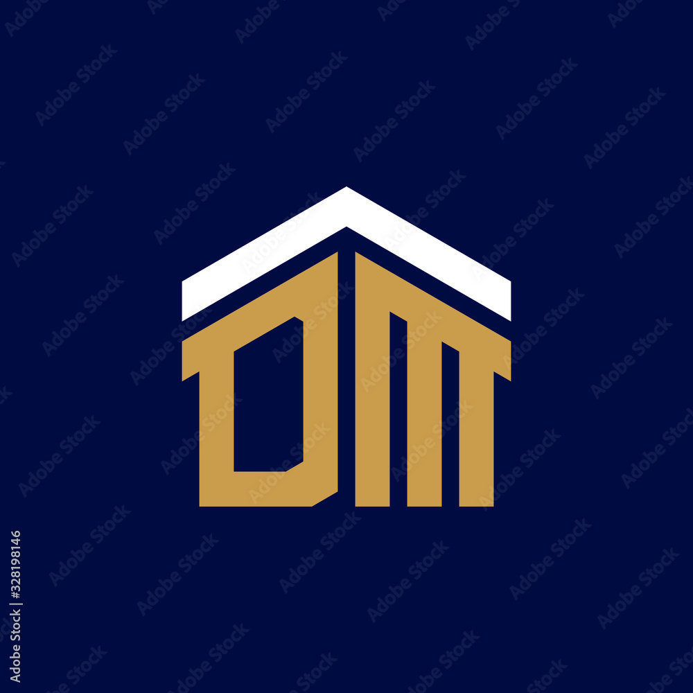 Initial Letters DM House Logo Design Stock Vector | Adobe Stock