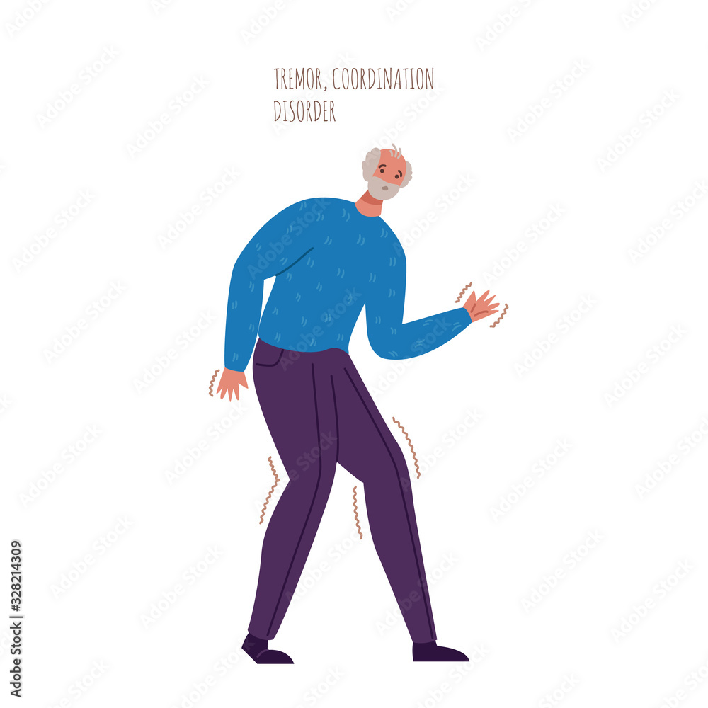 Alzheimers or Parkinsons disease - confused aged senior men with mental ...