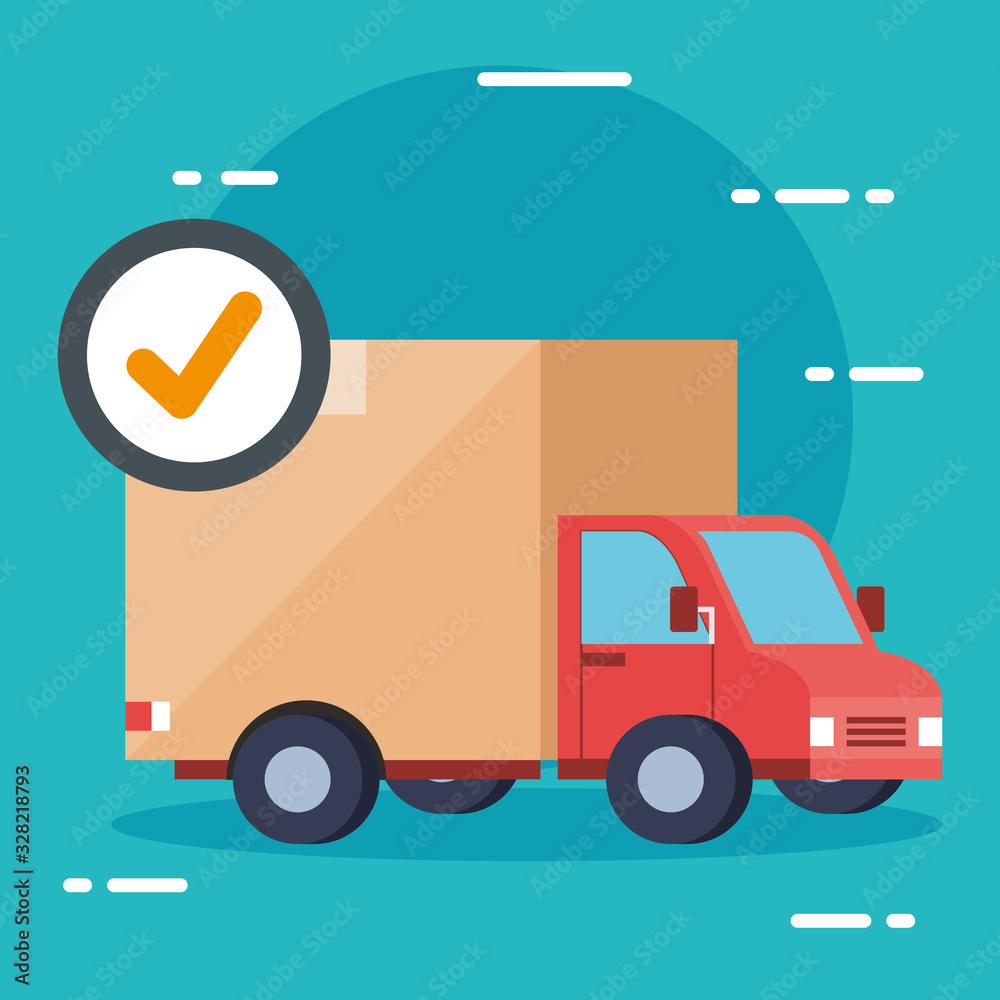 truck and check mark vector design Stock Vector | Adobe Stock