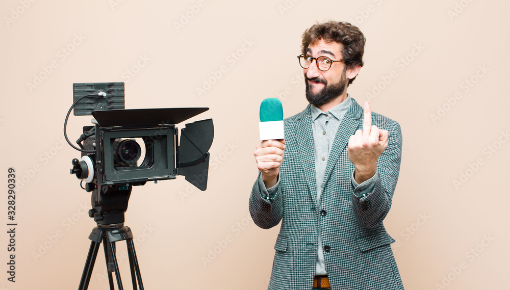 television presenter feeling angry, annoyed, rebellious and aggressive ...