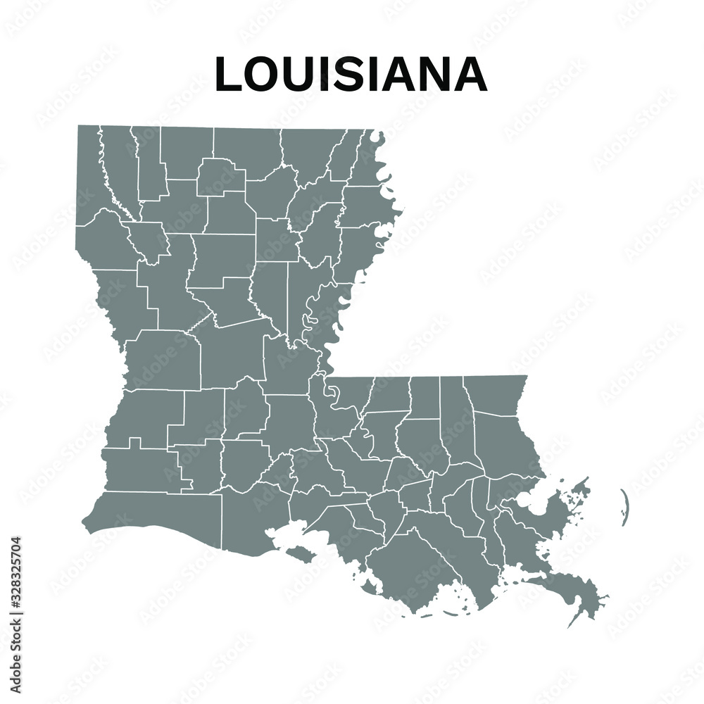 Louisiana State Map - Blank Map of Louisiana United States of America ...