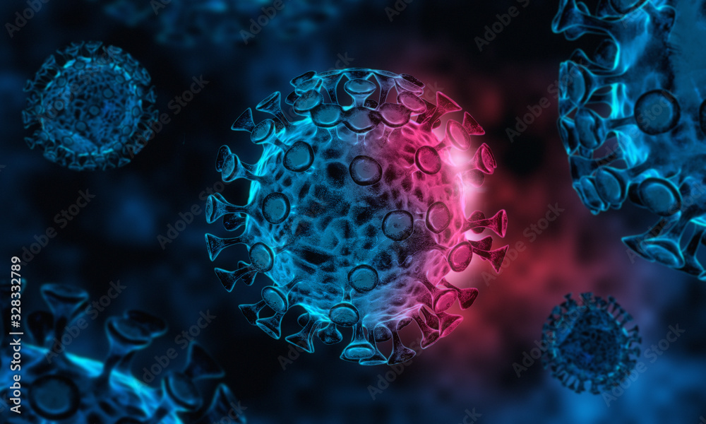 Mutated virus,Sells images from electron microscope,3d rendering. Stock ...