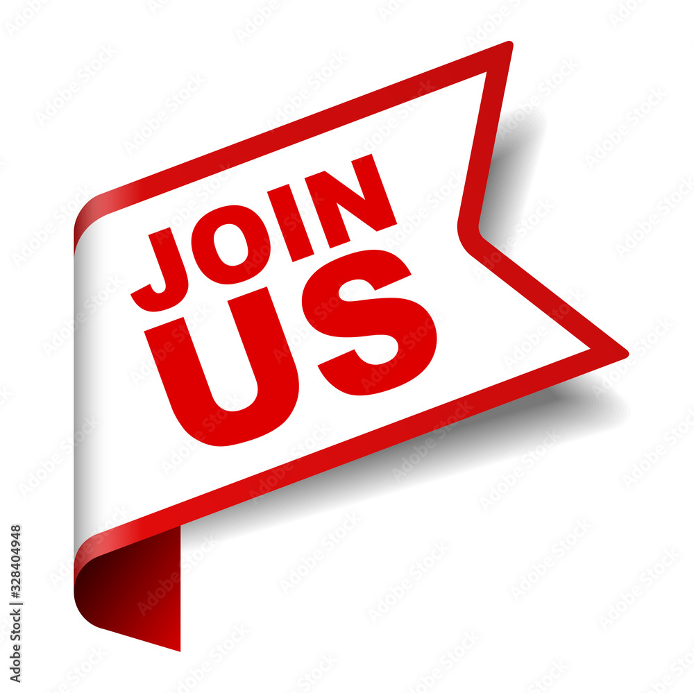 red vector banner join us Stock Vector | Adobe Stock