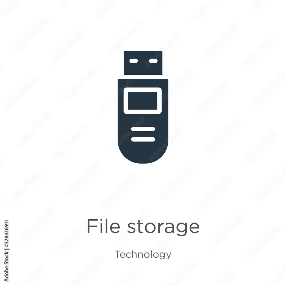 File storage icon vector. Trendy flat file storage icon from technology ...