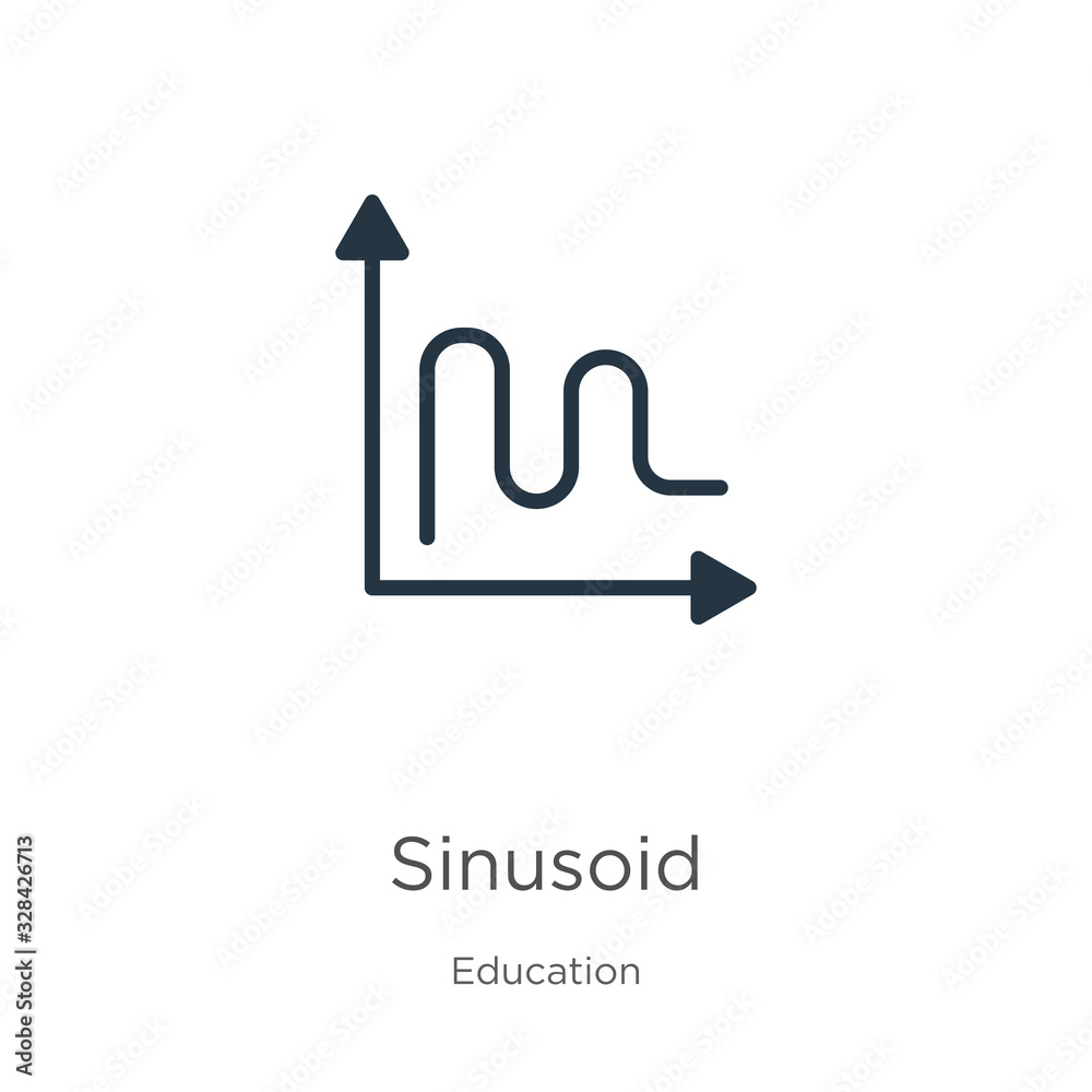 Sinusoid icon vector. Trendy flat sinusoid icon from education ...