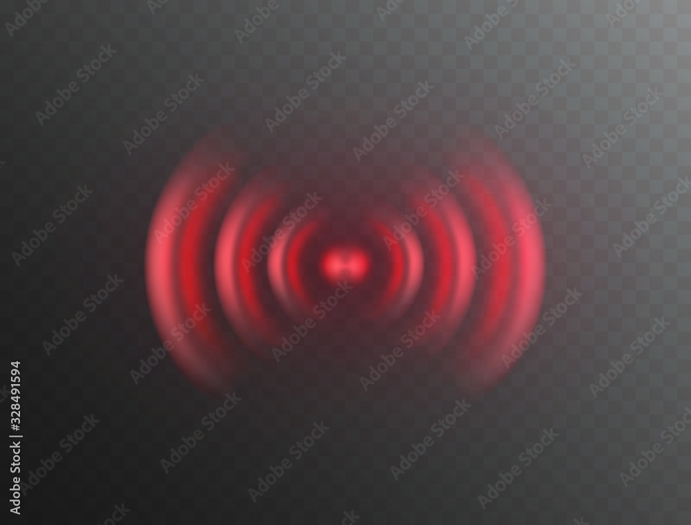 Alarm sign isolated on transparent background. Vector pain wave icon ...