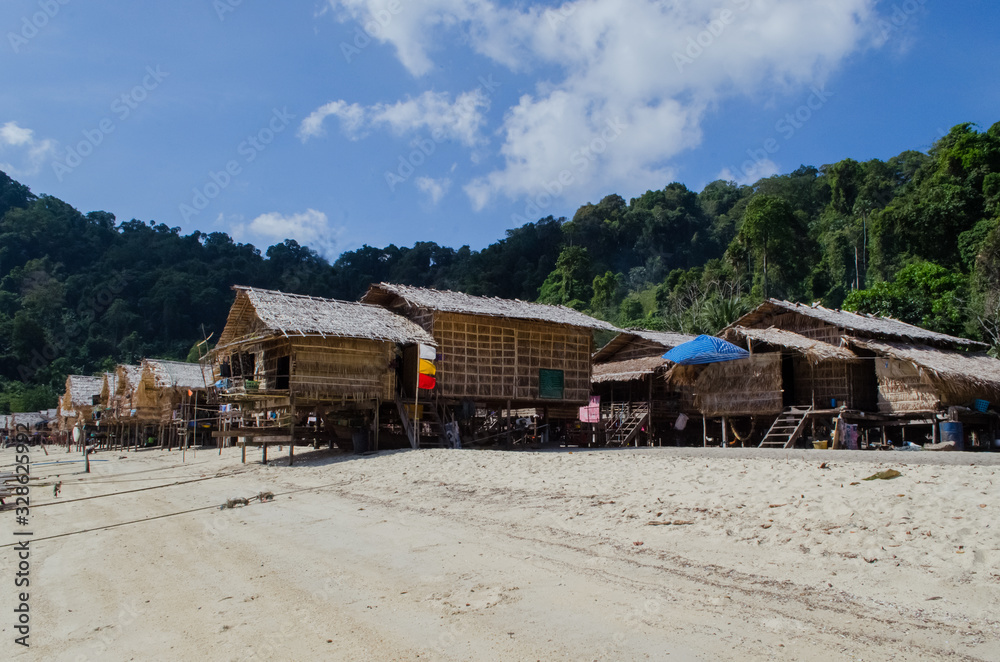 The Moken Sea Gypsy Village at Koh Surin on the Mu Ko Surin National ...