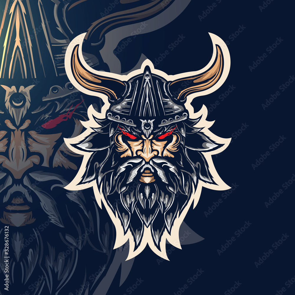 Viking mascot logo. Vector illustration Stock Vector | Adobe Stock