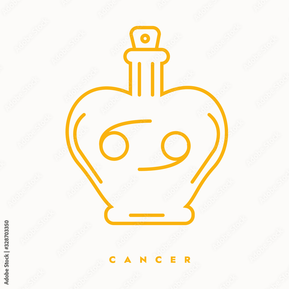 Zodiac signs in potion bottles symbols. Star sign art deco design set ...