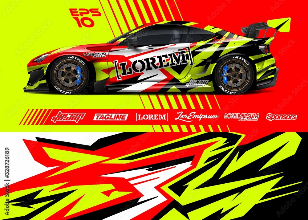 Vektor Race car graphic livery design. Abstract sport racing background ...