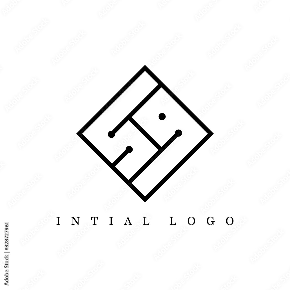 SG logo. Initial letter in the grid lines. Stock Vector | Adobe Stock