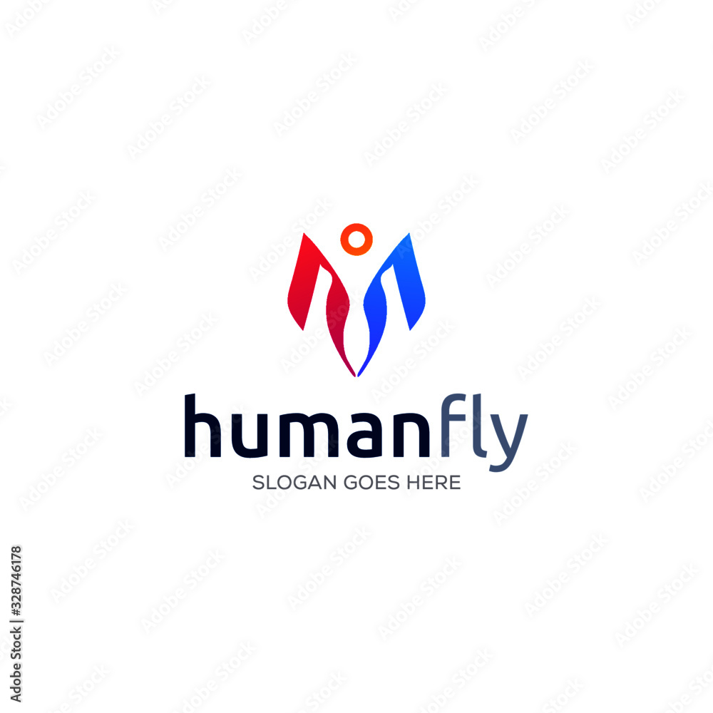 Human Logo | Fly Logo | Tech Logo | Rocket Logo | Plane Logo | Modern ...