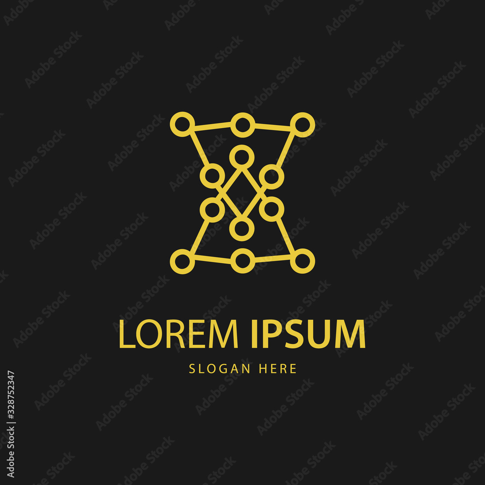 Logo icon gold network template vector Stock Vector | Adobe Stock
