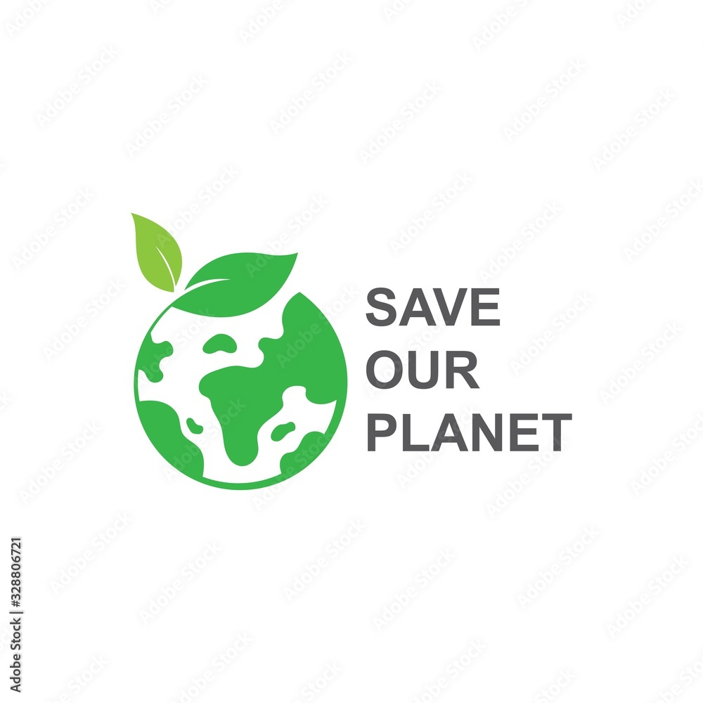 Save our planet logo Stock Vector | Adobe Stock
