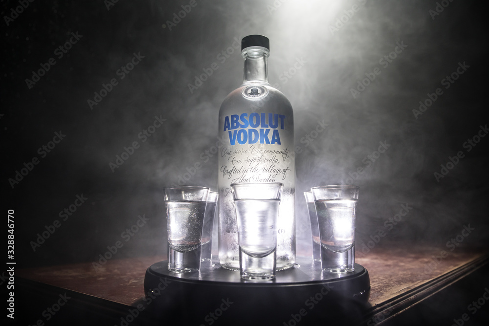 BAKU, AZERBAIJAN - FEB 09, 2020: Absolut Vodka is a brand of vodka ...
