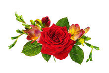 Red Rose With A Yellow Heart Free Stock Photo - Public Domain Pictures