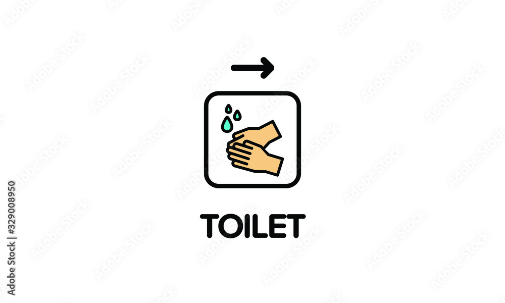 Washroom Toilet Direction Sign Board Stock Vector | Adobe Stock