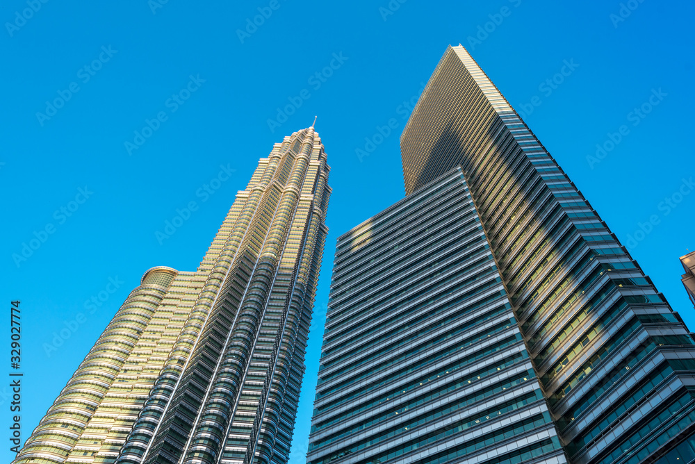 Skyscrapers of the Petronas Tower Complex, a multipurpose development ...