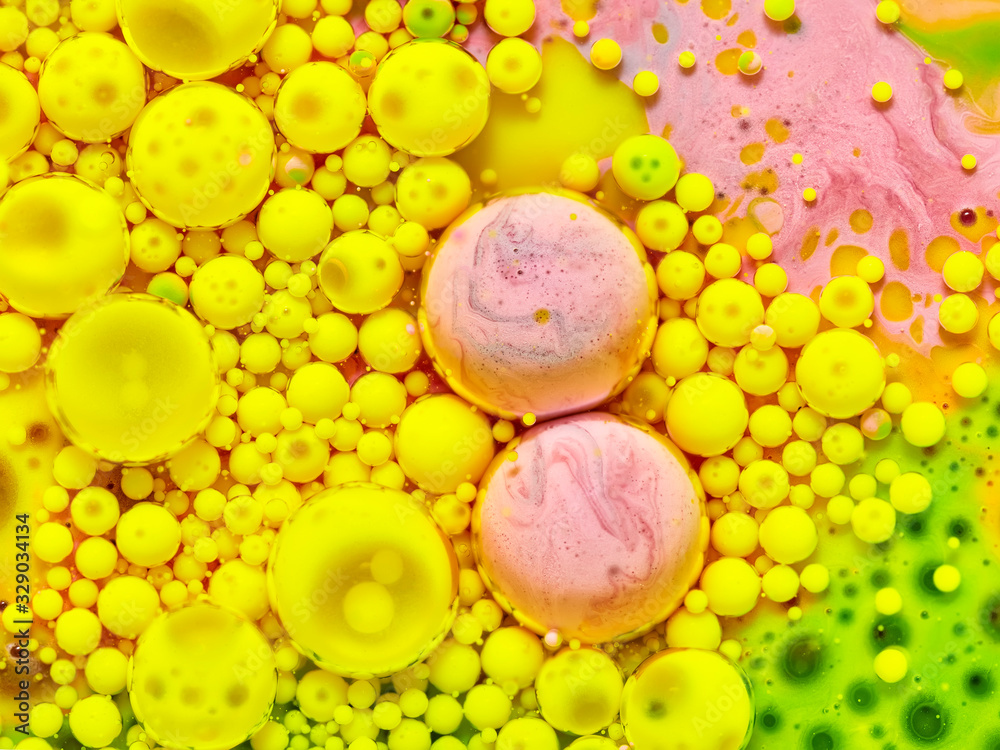 Colourful acrylic bubbles.Abstract ink design template mixed texture ...