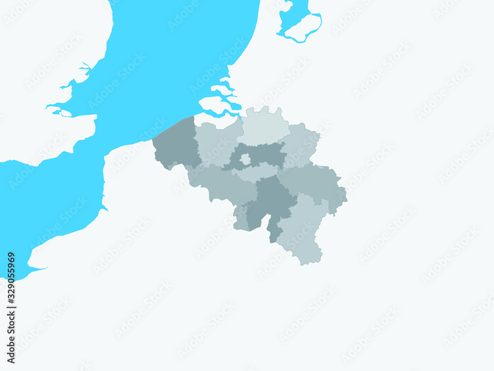 Vector de Stock Vector Illustration of the Gray Map of Belgian ...