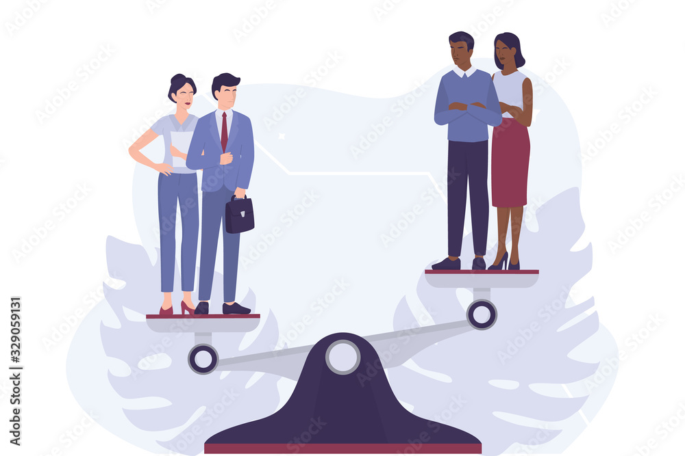 Racism concept. Discrimination and enequal treatment based on race ...