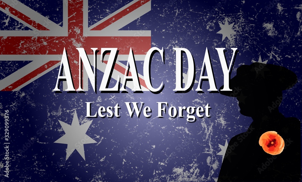 anzac day lest we forget vector illustration Stock Photo | Adobe Stock